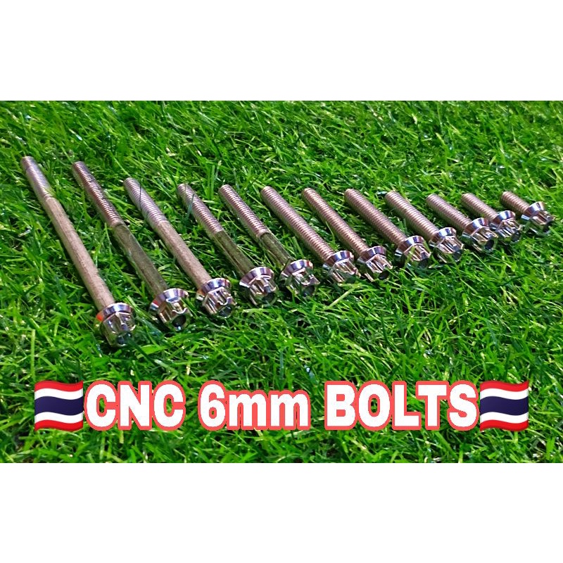 🇹🇭CNC 6mm BOLTS 6X15 6X20 6X25 6X30 6X35 6X40 6X45 6X50 6X55 6X60 6X65 ...