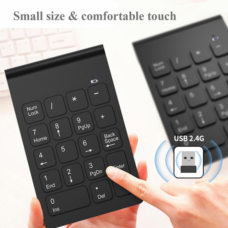 Keypad Mini Wireless Numeric Keypad 18 Keys Digital Keyboard Numpad For ...