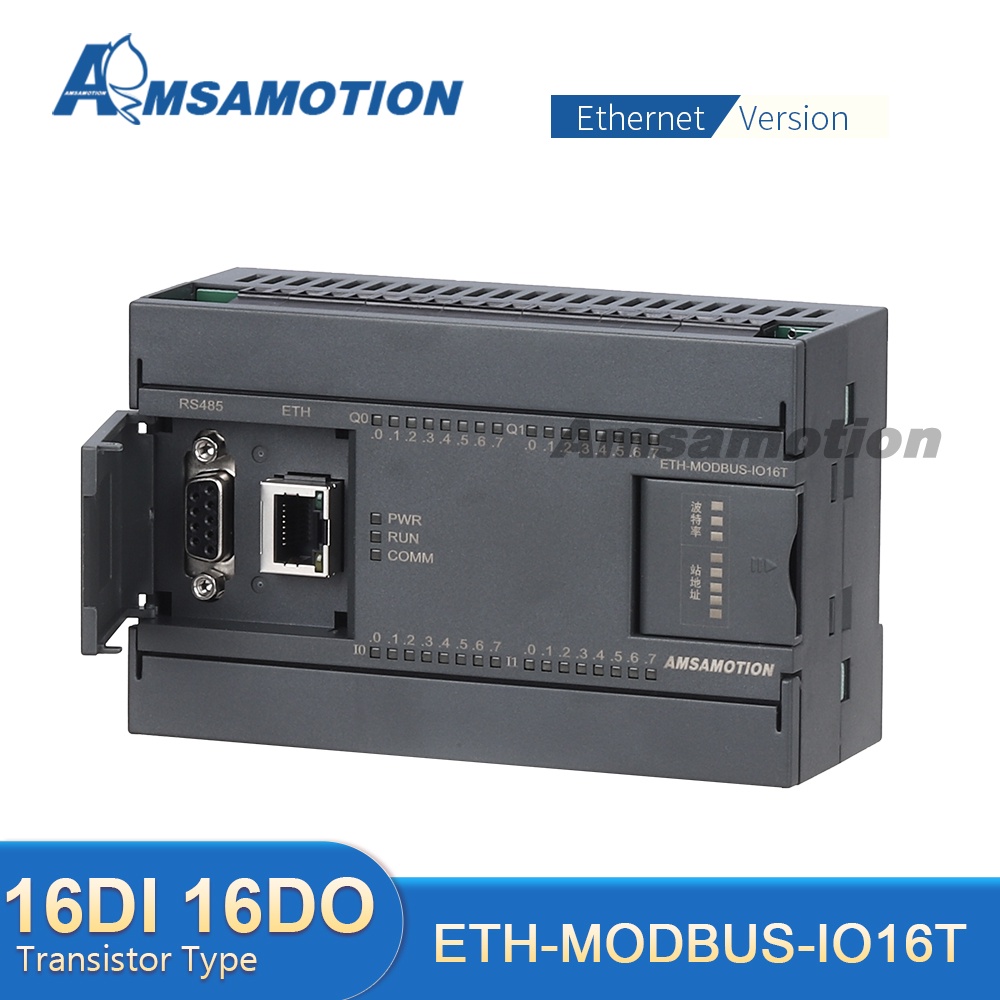 ETH-MODBUS-IO16T RTU Protocol RS485 PLC Extensible Module 16 Channel Input Output Transistor ...