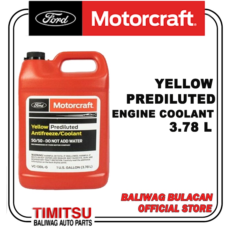 ANTIFREEZE COOLANT YELLOW PREDILUTED 1 U.S GALLON 3.78L MOTORCRAFT ...