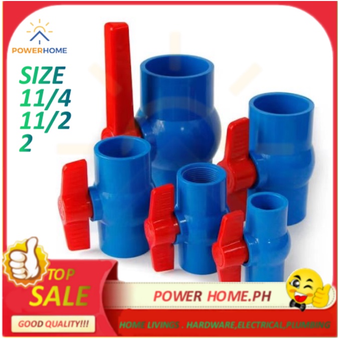 PLASTIC PVC Ball Valves 11/4 TO 2" Blue Gate Valve /Shower Valves ...