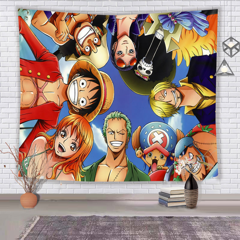 20styles One Piece Backdrop Tapestry Party Hanging Cloth Luffy Zoro Ace ...
