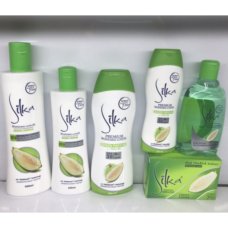 SILKA Premium Whitening Lotion Green Papaya SPF 10 /30 200ml/100ml ...