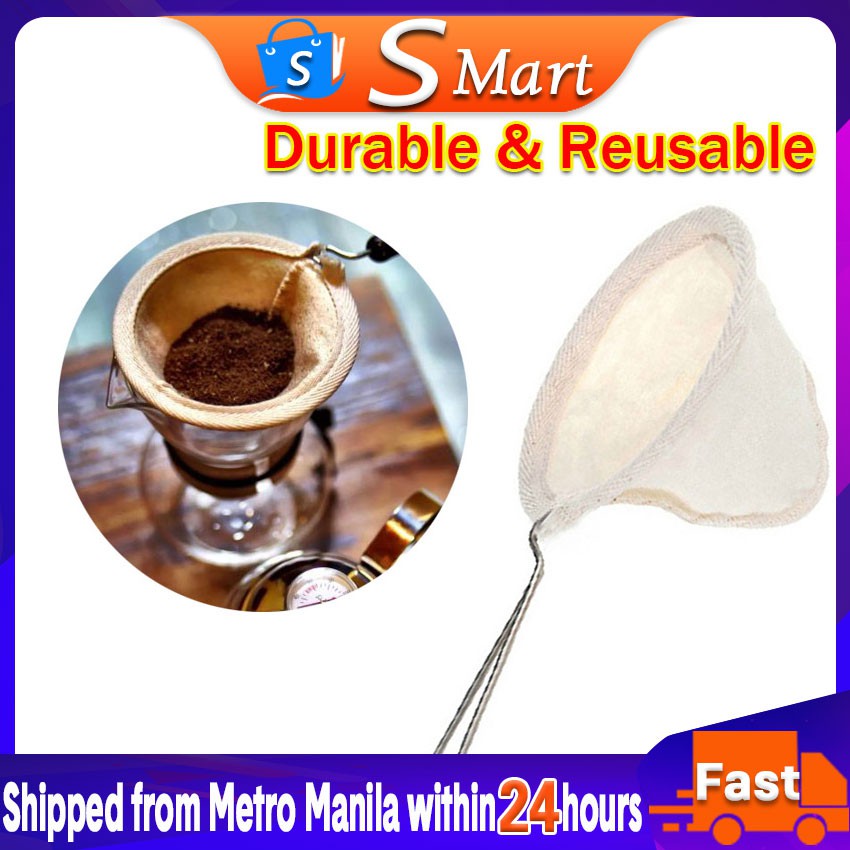 Reusable Coffee Filter Bag Cloth Strainer Dropping Pot Mesh Coffee Tea ...