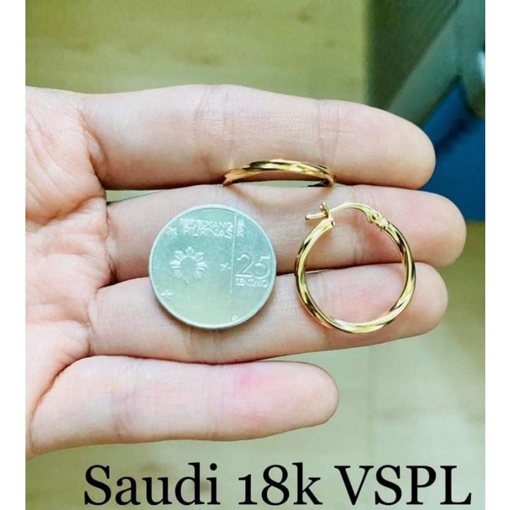 18K Saudi Gold LOOP EARRINGS ️ PAWNABLE & COD | Shopee Philippines
