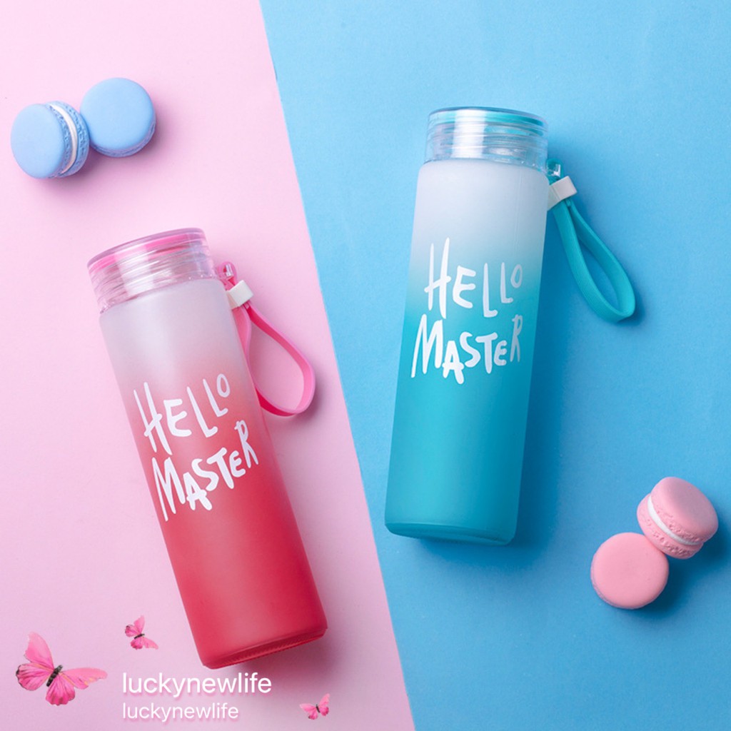 Hello Master Portable Frosted Glass Gradient Bottle Cup | Shopee ...