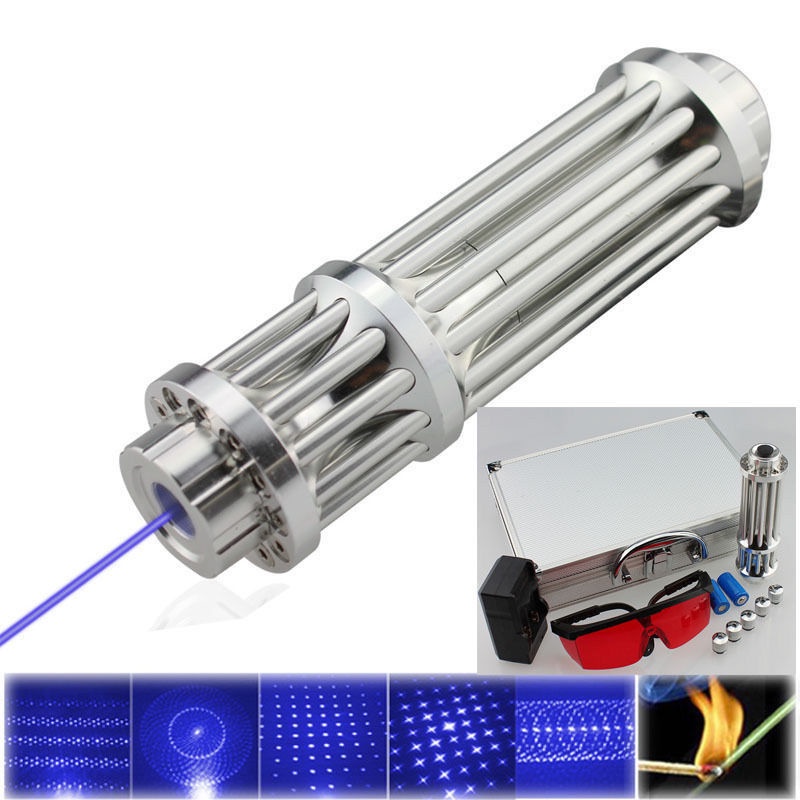 1W Powerful Hunting Burning Blue Laser Pointer Lazer Burning Matches ...