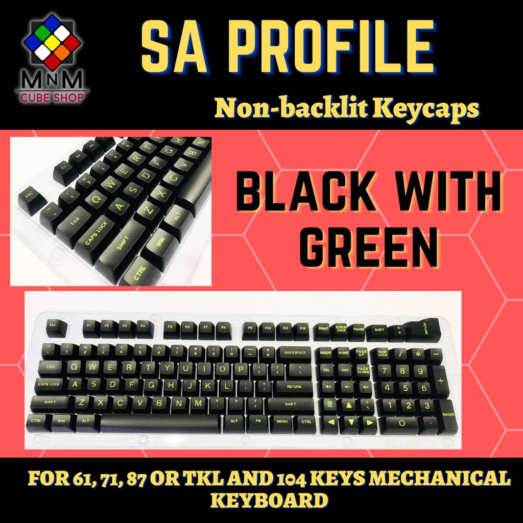 PBT SA Profile Keycaps Full 108keys Mech. Keyboards NonBacklit Double ...