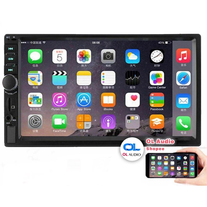 Universal 7 Inch Double Din Car MP5 Bluetooth FM USB Player Support ...