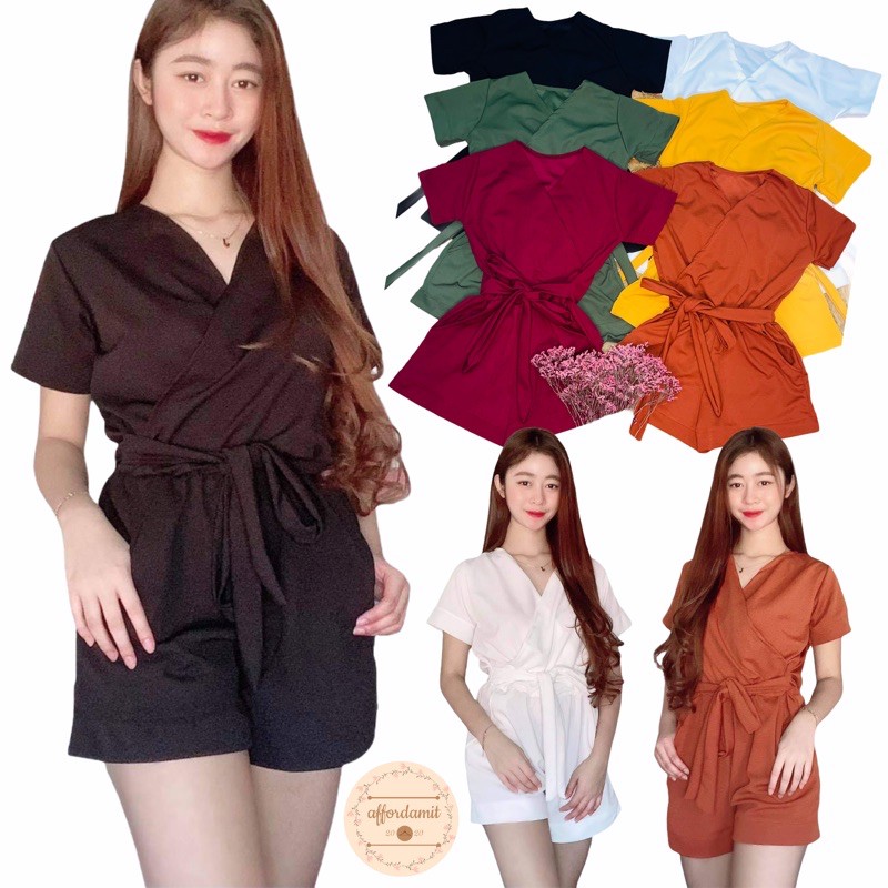 Affordamit Overlap Romper with Side Pockets | Shopee Philippines