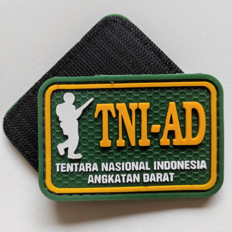 HIJAU Tni ad logo rubber patch green base/tni ad rubber patch/velcro ...