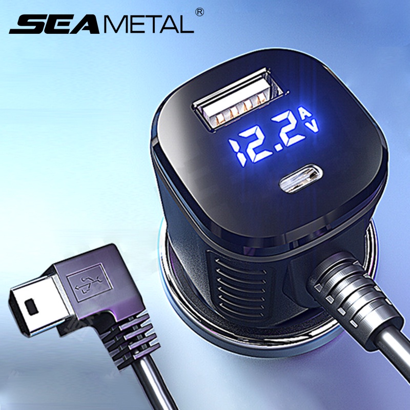 SEAMETAL 12V Car Charger Fast Charging PD QC3.0 USB Auto Charger with 3 ...