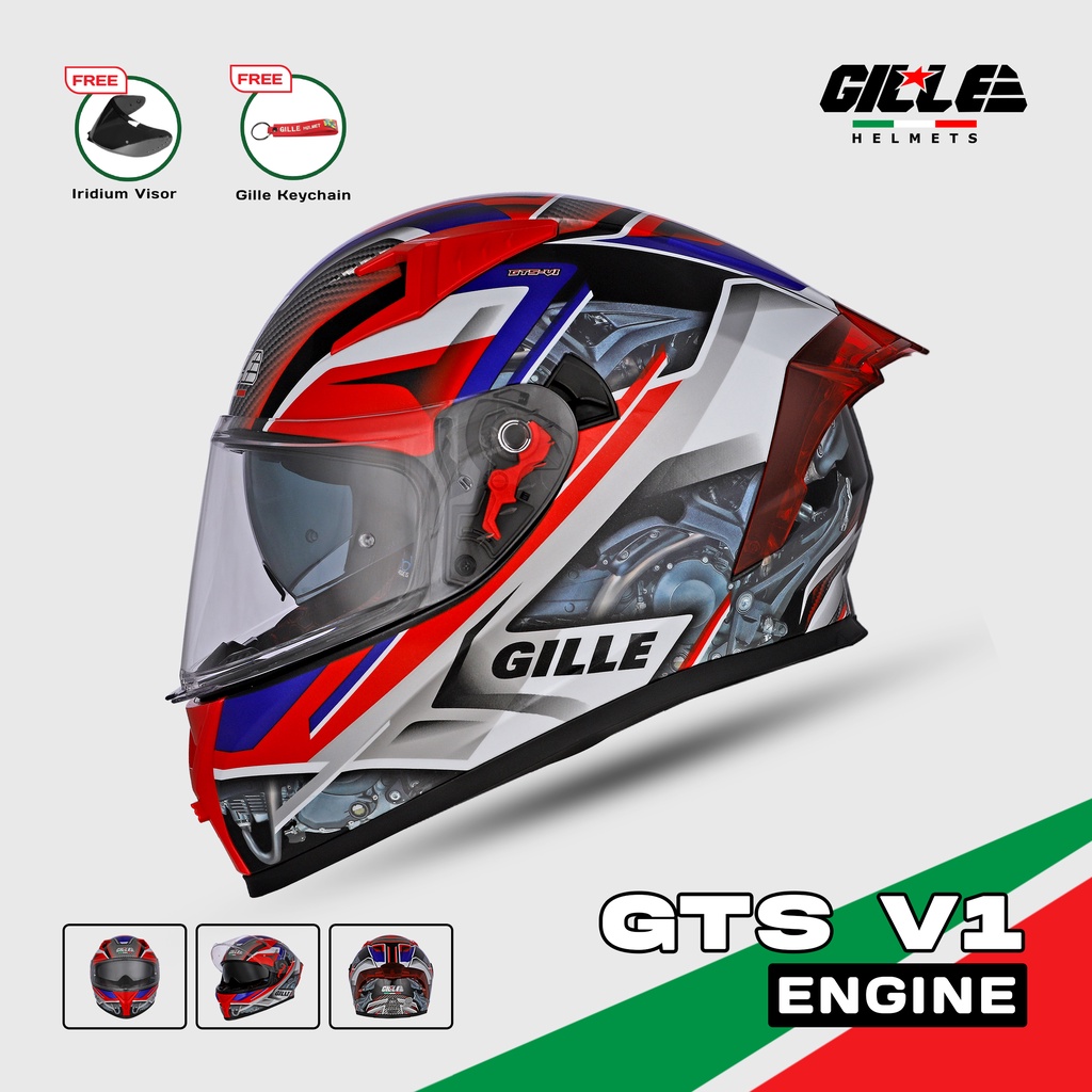 Gille Helmet 135 GTS V1 ENGINE Motorcycle Helmet Full Face Dual Visor ...