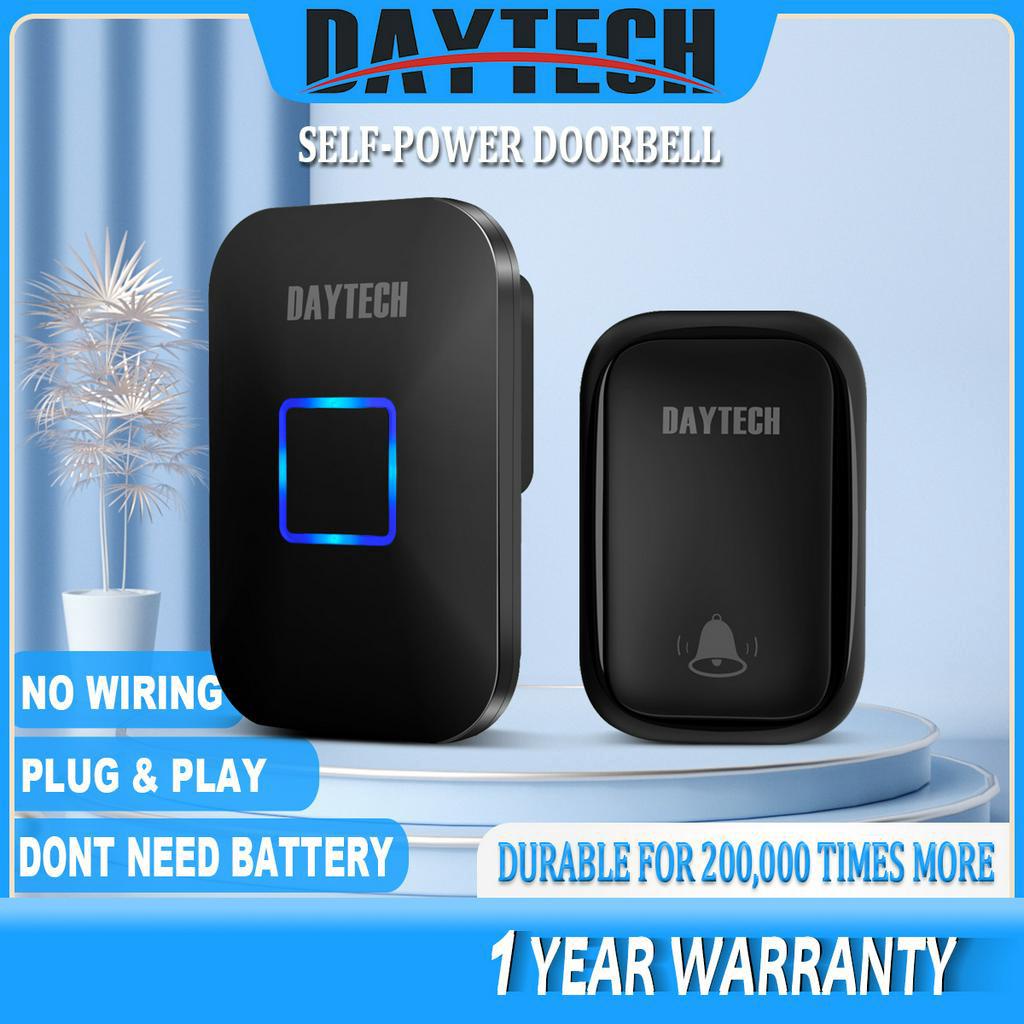 Daytech No Battery Wireless Doorbell – Waterproof IP44, US Plug | Walang Kuryente, Walang Hassle ...