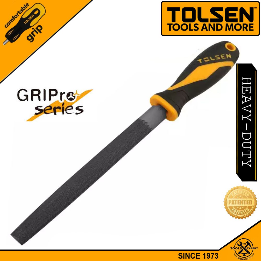 Tolsen Steel File Half Round (8") TPR Handle 32005 | Shopee Philippines
