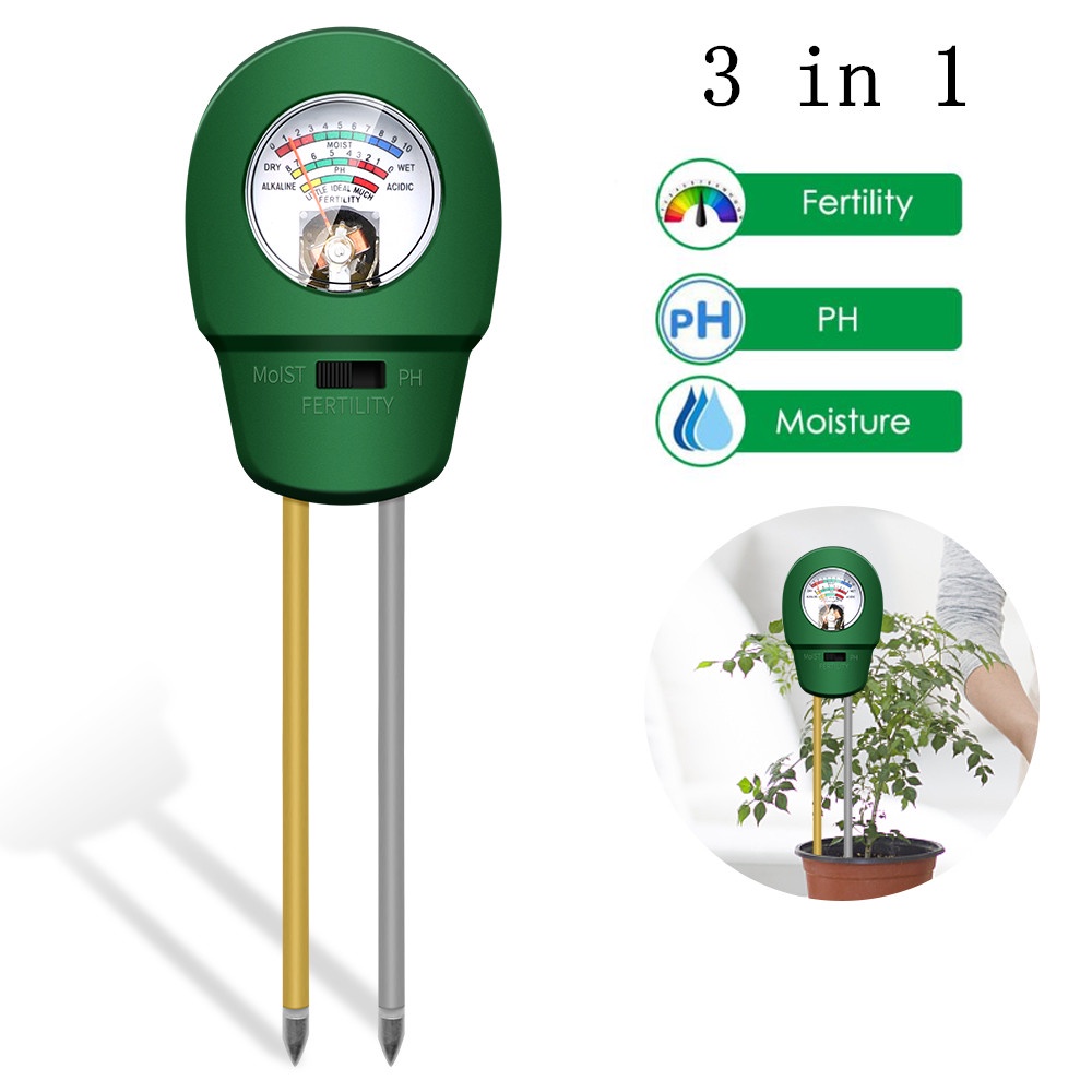 3 in 1 Soil Fertility Meter Moisture Fertility PH Tester Flower Meter ...
