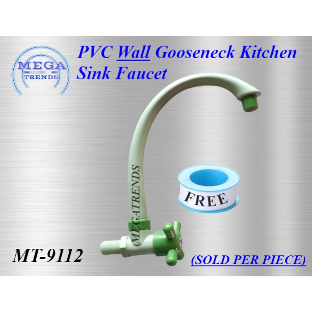 MT-9112 1pcs PVC Wall/Tap Gooseneck Kitchen Sink Faucet | Shopee ...