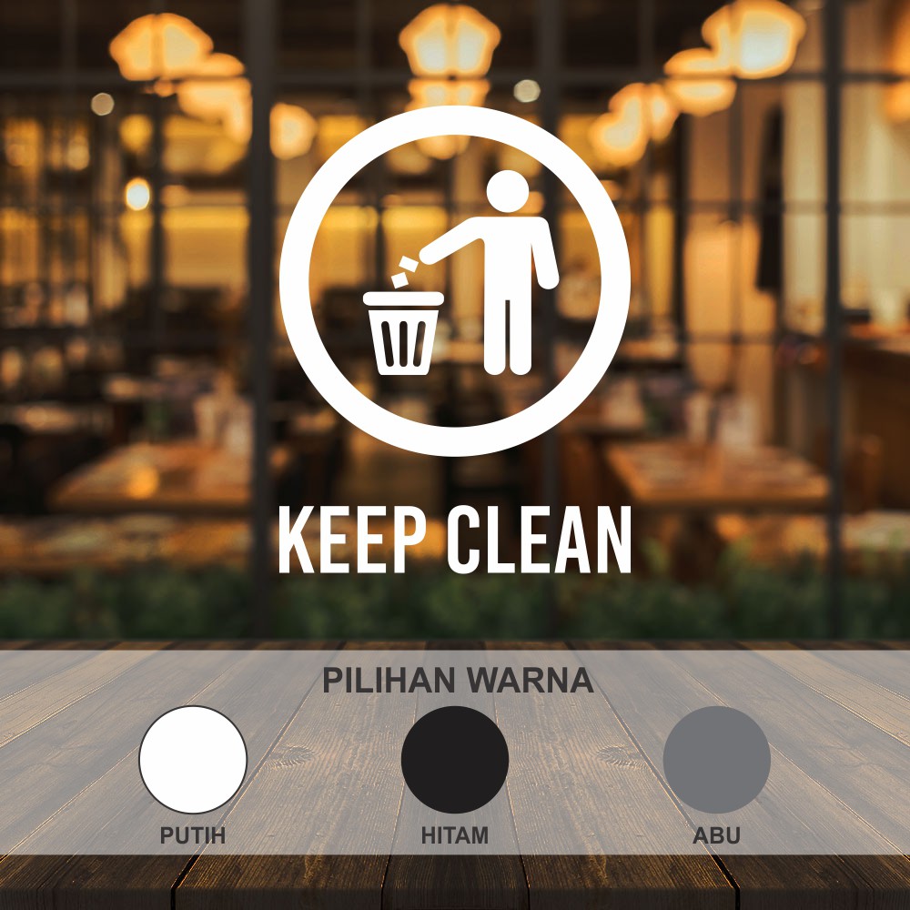 Cutting Sticker Keep Clean Cafe Resto Business Place Wall Sticker Wall ...
