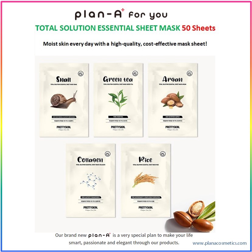 Pretty Skin Total Solution Essential Mask Sheet Pack 23g x 5 Types ...