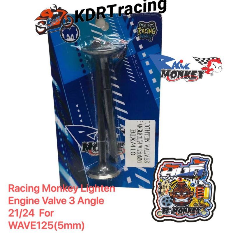Racing Monkey Lighten Engine Valve 3 Angle 21/24 For WAVE125(5mm ...