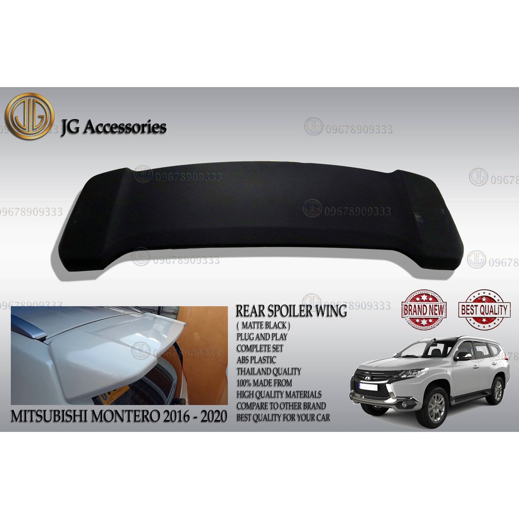 MITSUBISHI MONTERO SPORTS 2016-2019 REAR SPOILER WING MATTE BLACK ...
