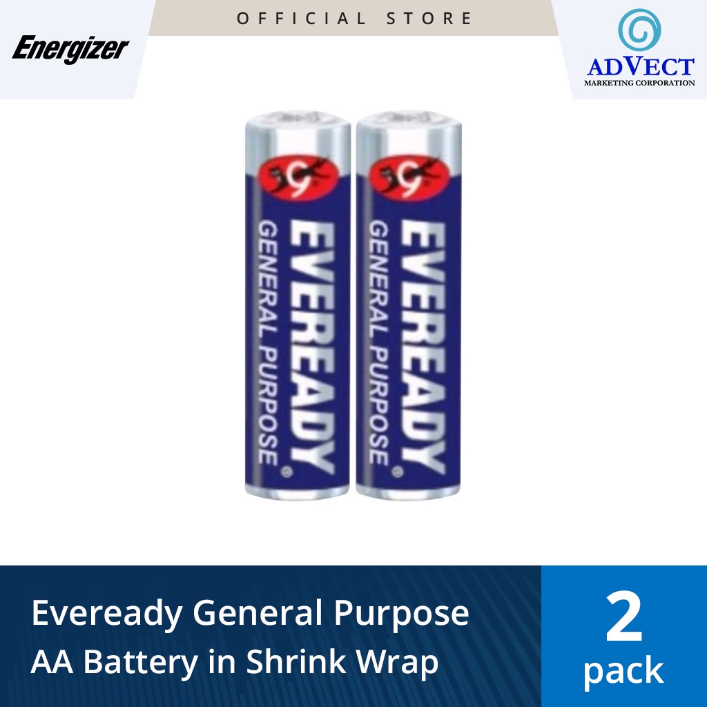 Eveready General Purpose AA Blue in Shrink Wrap Battery (2pcs) | Shopee ...