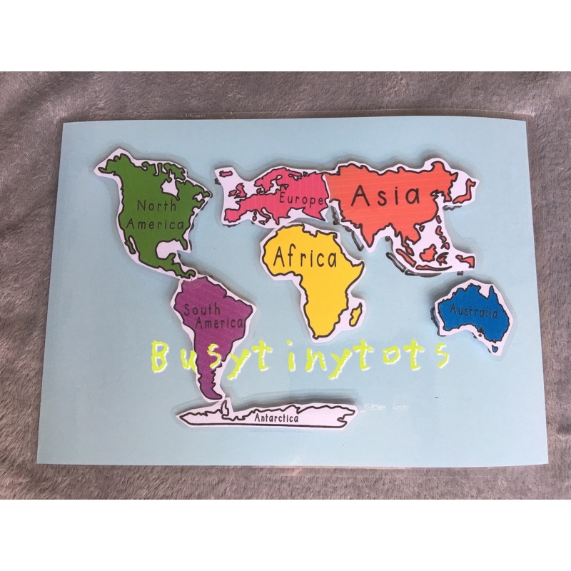 7 Continents Laminated Worksheet/ Montessori/ Quiet Book/ Busy Book ...