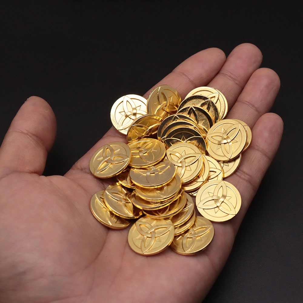 Anime Genshin Impact Metal Coin Teyva Mora Gold Coin Game Cosplay ...