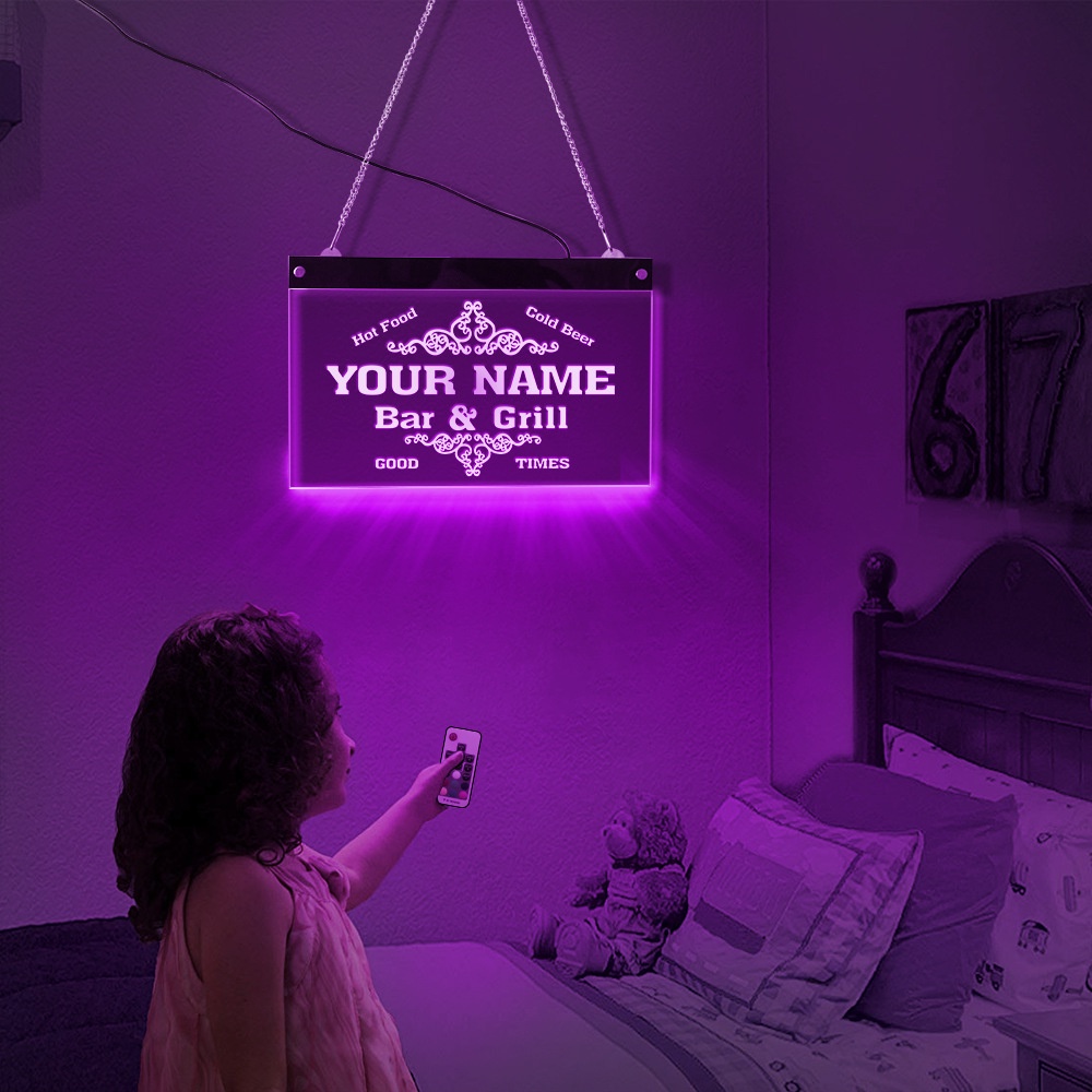 Customized LED Neon Light With Remote Control 7 Color Changing Lights ...