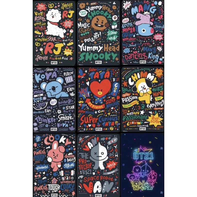 A4 Laminated BT21 printable, digital bt21 merchandise, Wall art Decor ...