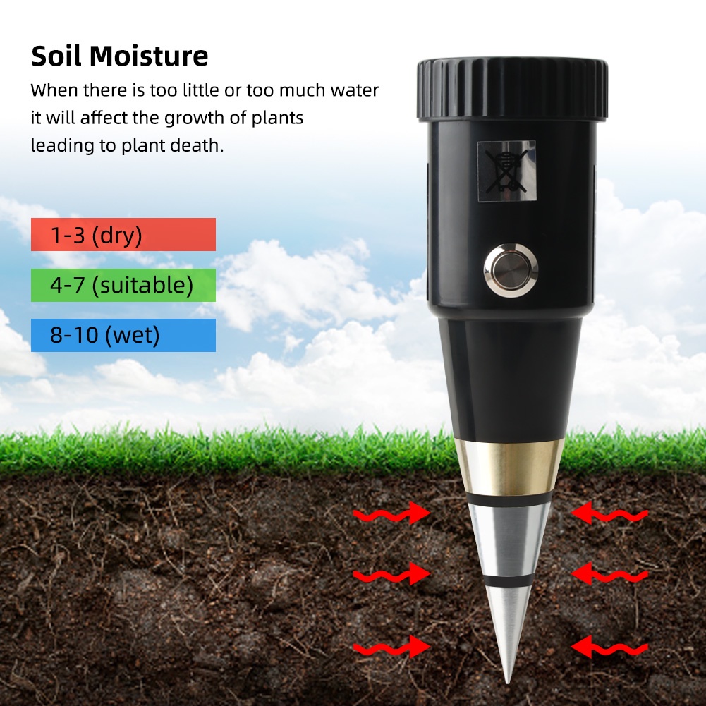 Soil pH Moisture Meter Tester Hygrometer Portable Soil Moisture Plant ...