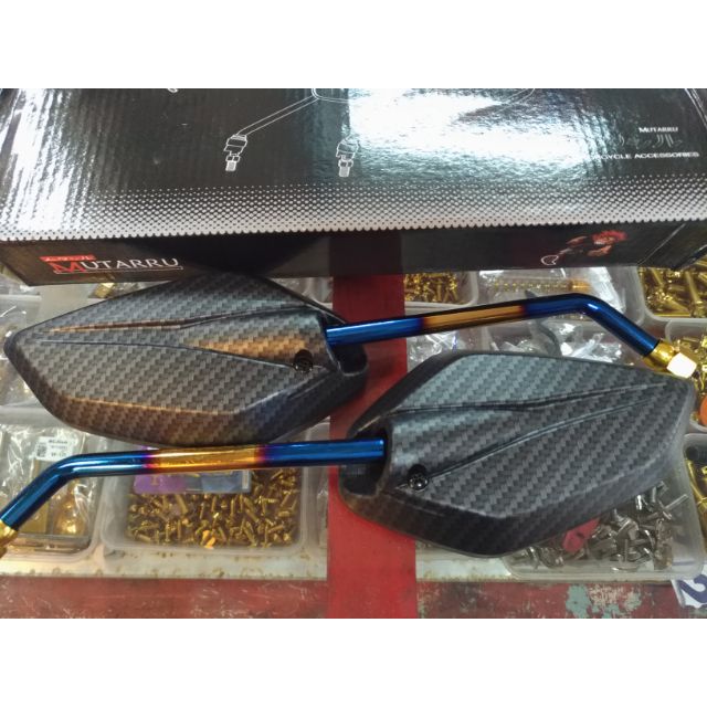 MUTARRU SIDEMIRROR MATTE CARBON 2TONED STEM | Shopee Philippines