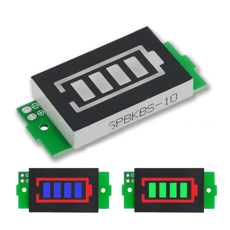 1-8S Lithium Battery Capacity Indicator Module Blue Green Display ...