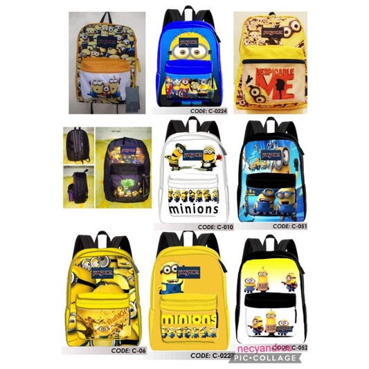 MINIONS DISPICABLE BAG COD JS CHARACTER BACKPACK ALBUM88711 | Shopee ...