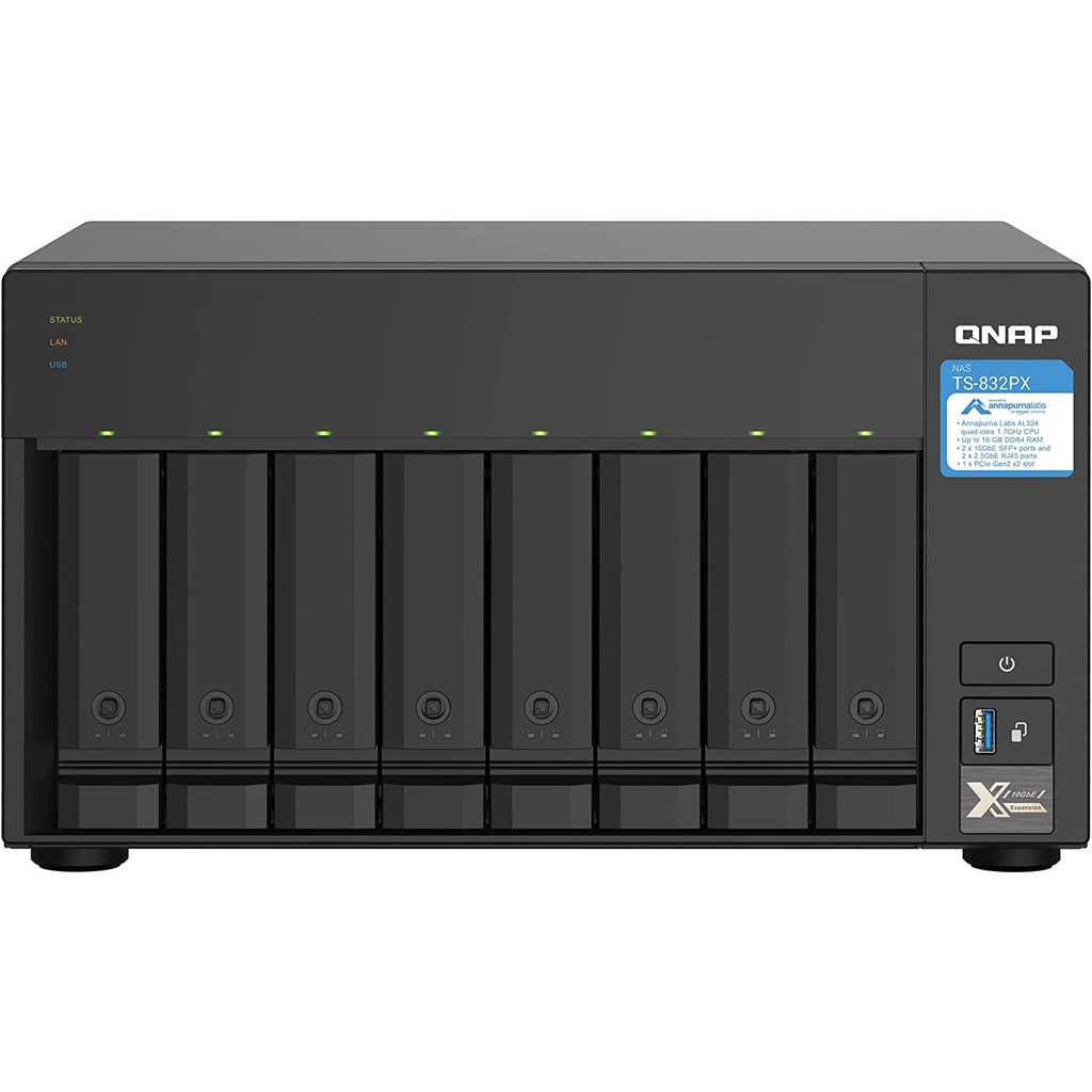 QNAP 8 Bay High-Capacity Nas With 10Gbe Sfp+ And 2 5Gbe (Ts-832Px-4G ...