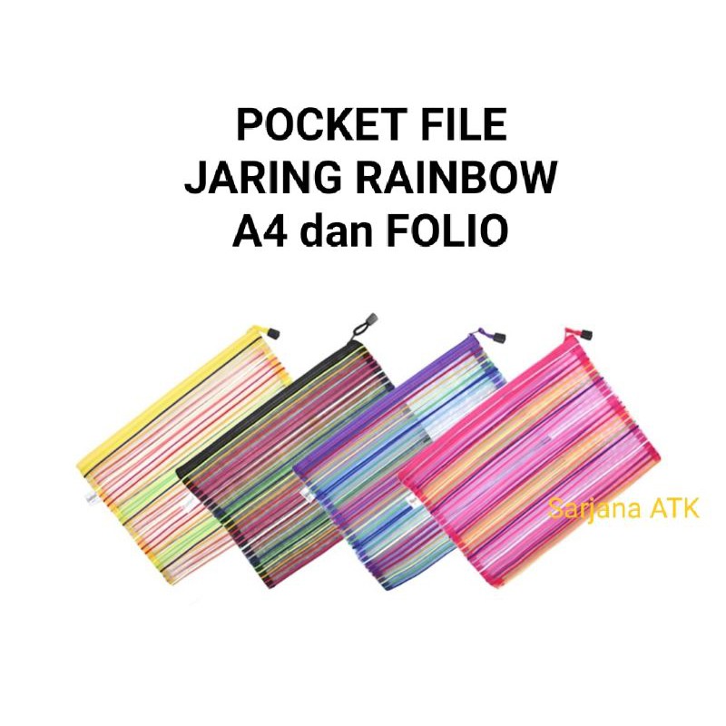 Plastic Map Pocket File Zipper Folio And A4 Size RAINBOW Echelon Net ...