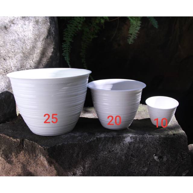 PUTIH Plastic flower pots - 20 white jars (price per 3 pieces) | Shopee ...