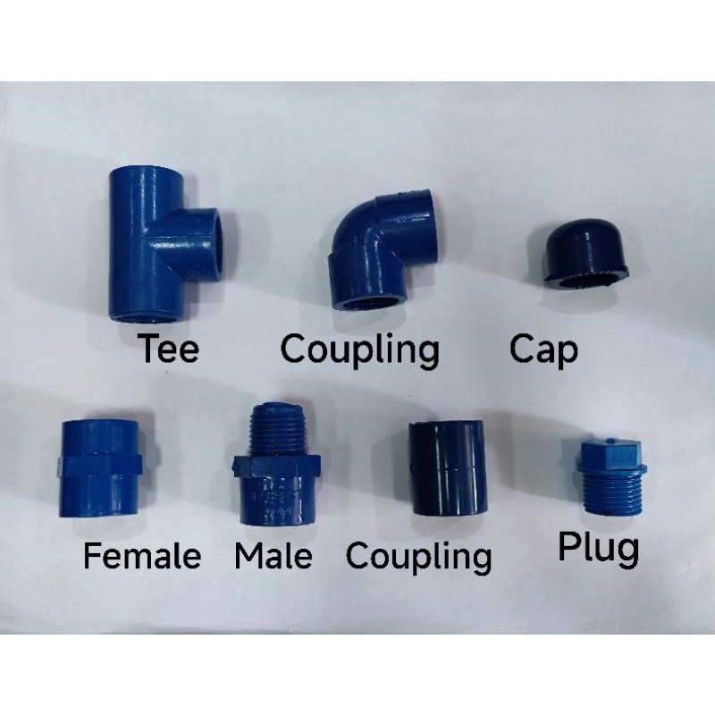 PVC blue fittings 1/2" heavy duty coupling/elbow/tee/plug/adaptor ...