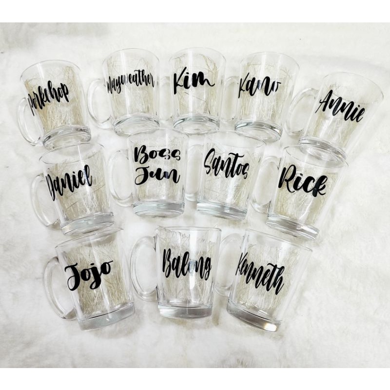 CLEAR MUG Personalized Clear mug- Glass Clear mug with Name | Shopee ...