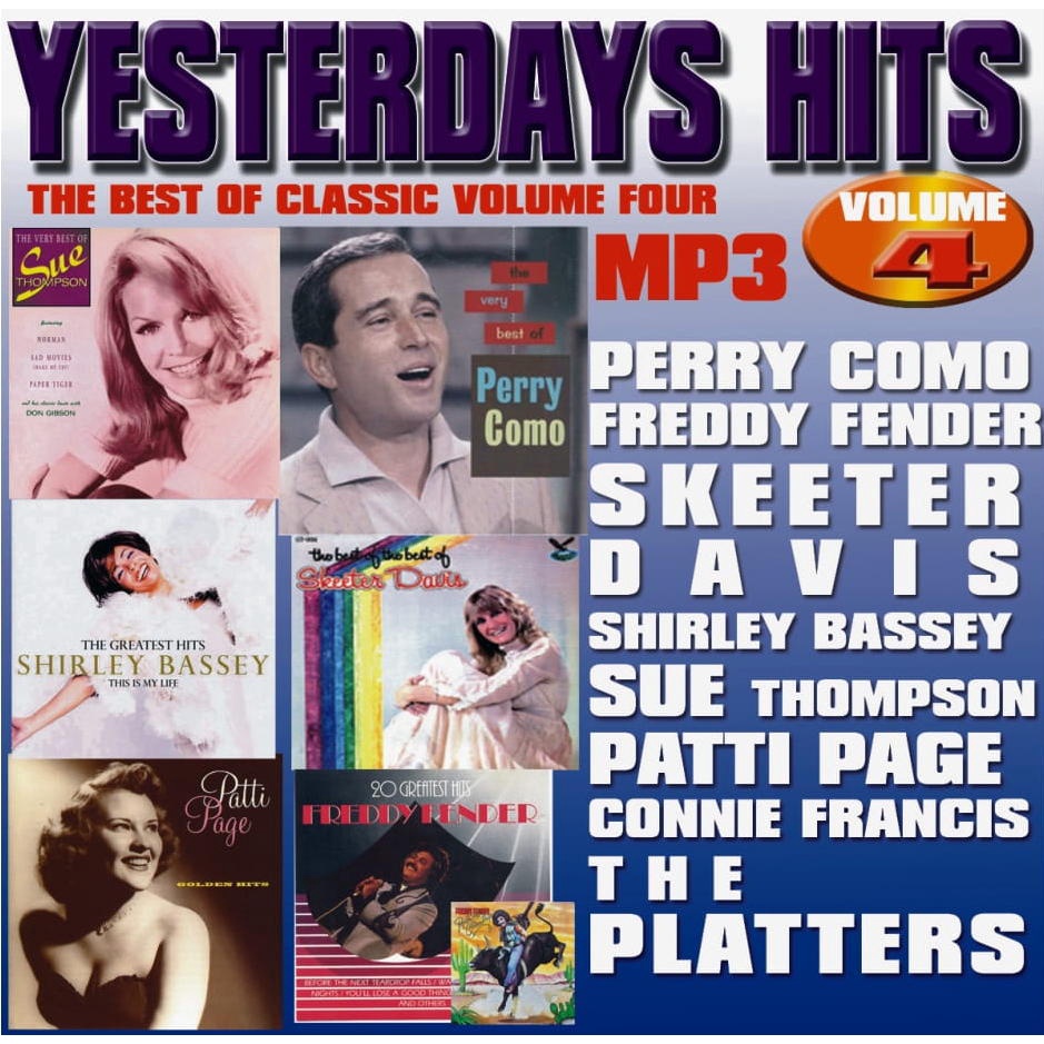 YESTERDAYS HITS VOL. 4 MP3 music CD for PCCDROM and compatibles ...
