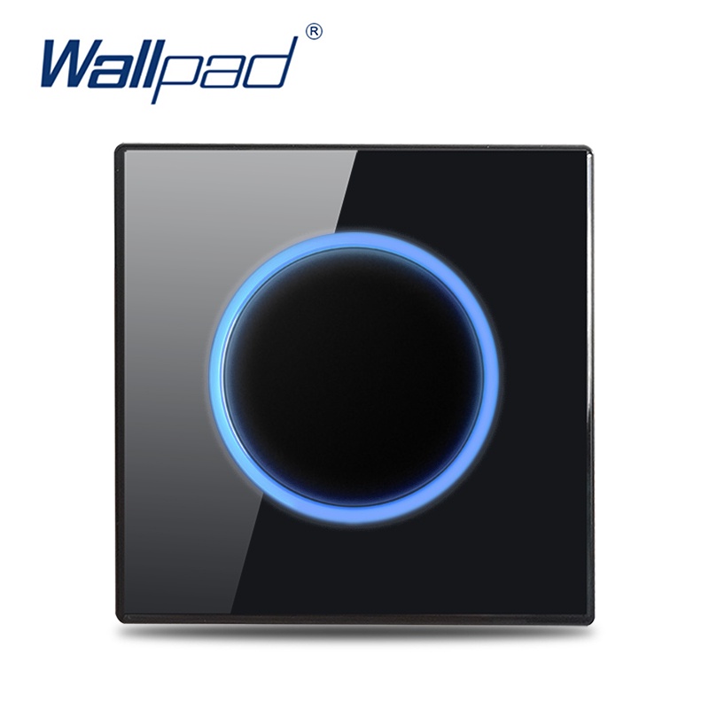 Wallpad 1 2 3 4 Gang Wall Light Switch 1 Way 2 Way Black Glass Sensor ...