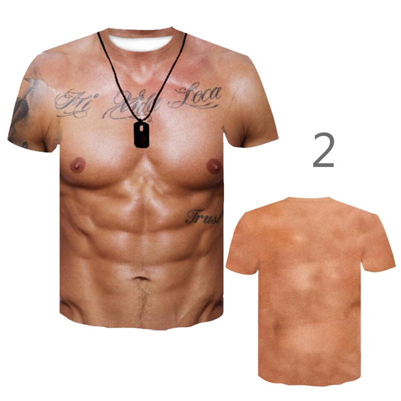 Macho Muscle Wear Male T-Shirt Three-Dimensional Upgraded Version ...