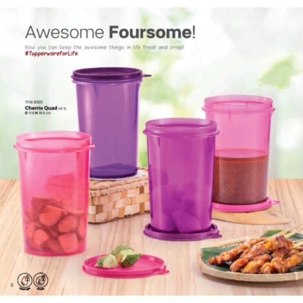 Tupperware Cheerio Quad 1L ( Purple ) | Shopee Philippines