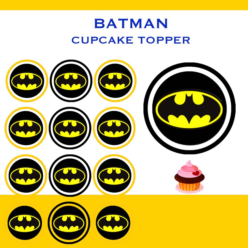 BATMAN Cupcake Topper 2-inch 30 PCS | Shopee Philippines
