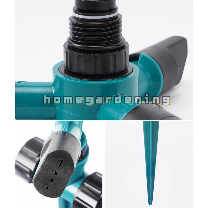 360 Degree Three Arm Automatic Rotating Irrigate Lawns Sprinkler Water ...