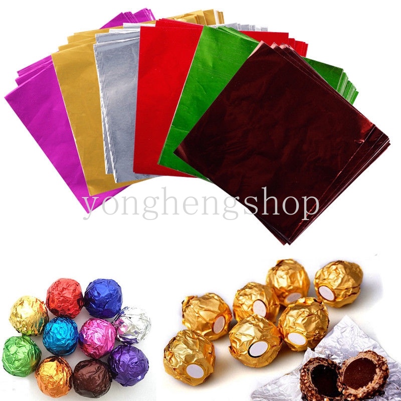 100pcs/set Chocolate Foil Paper Wedding Candy Confectionery Foil ...