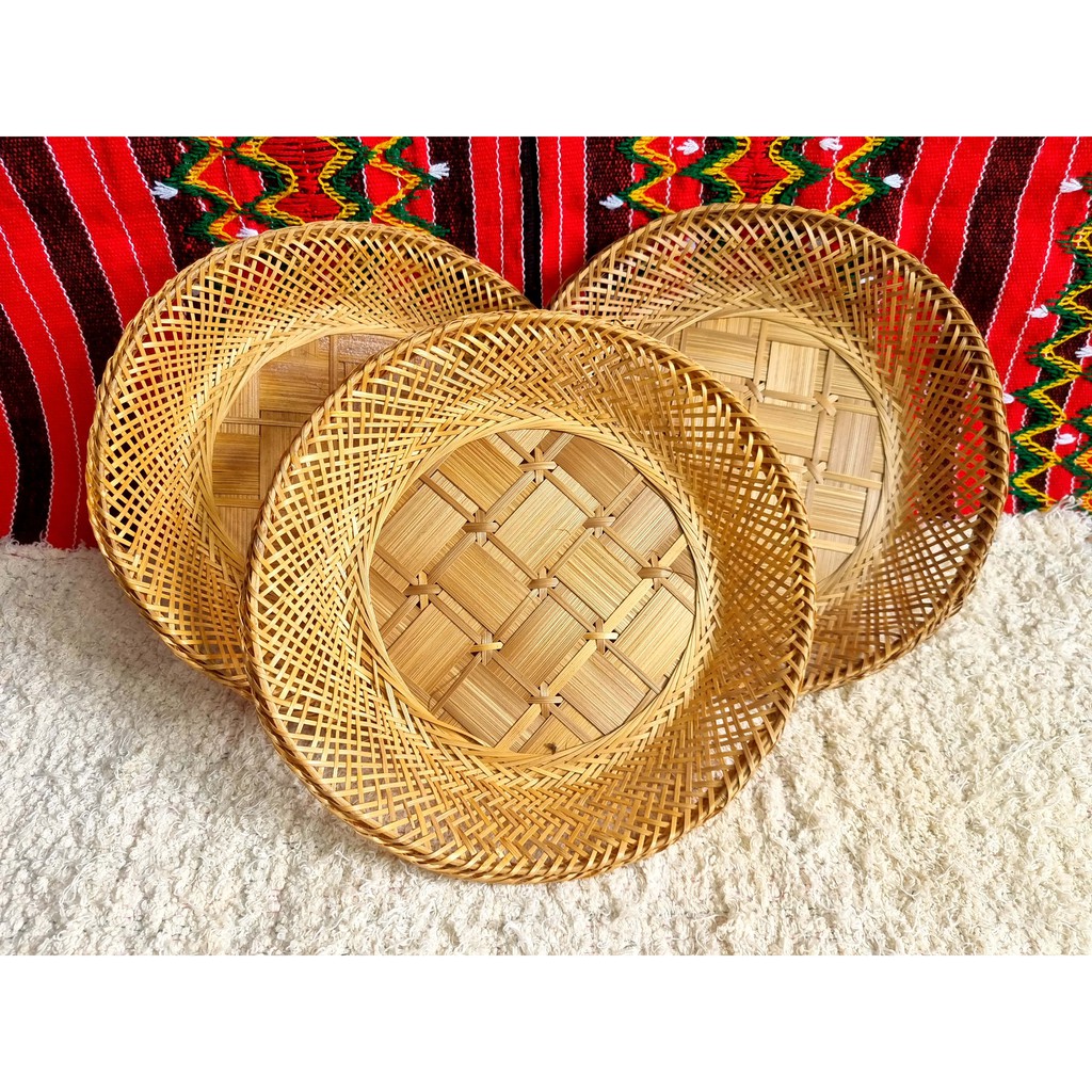 Abra Bamboo Plate / Picnic plate (hand woven craft) | Shopee Philippines