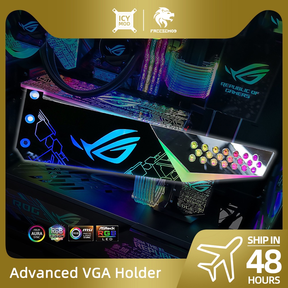VGA Bracket ROG Faith Mirror White GPU Support Customizable Video Card ...