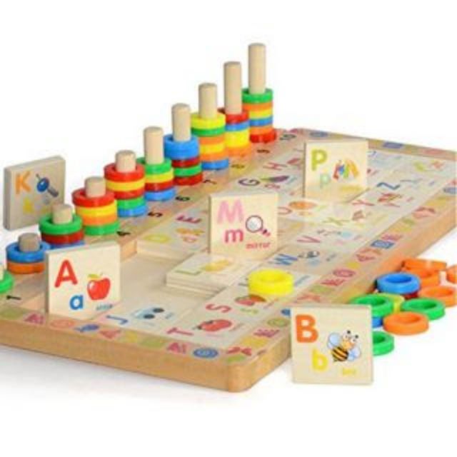 Wooden Logarithm Alphabet Board | Shopee Philippines