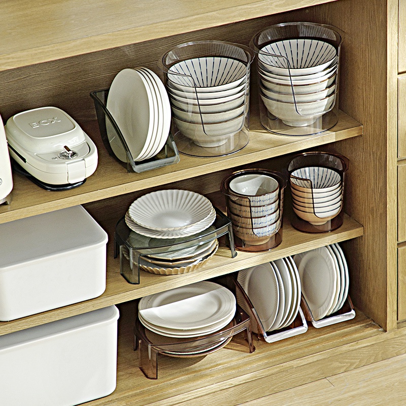 BowlsKitchen dish storage rack cabinet plate layered storage box ...